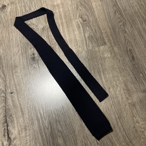 Lands End Vintage USA Dark Navy Blue Wool Mohair Blend Square End Neck ...