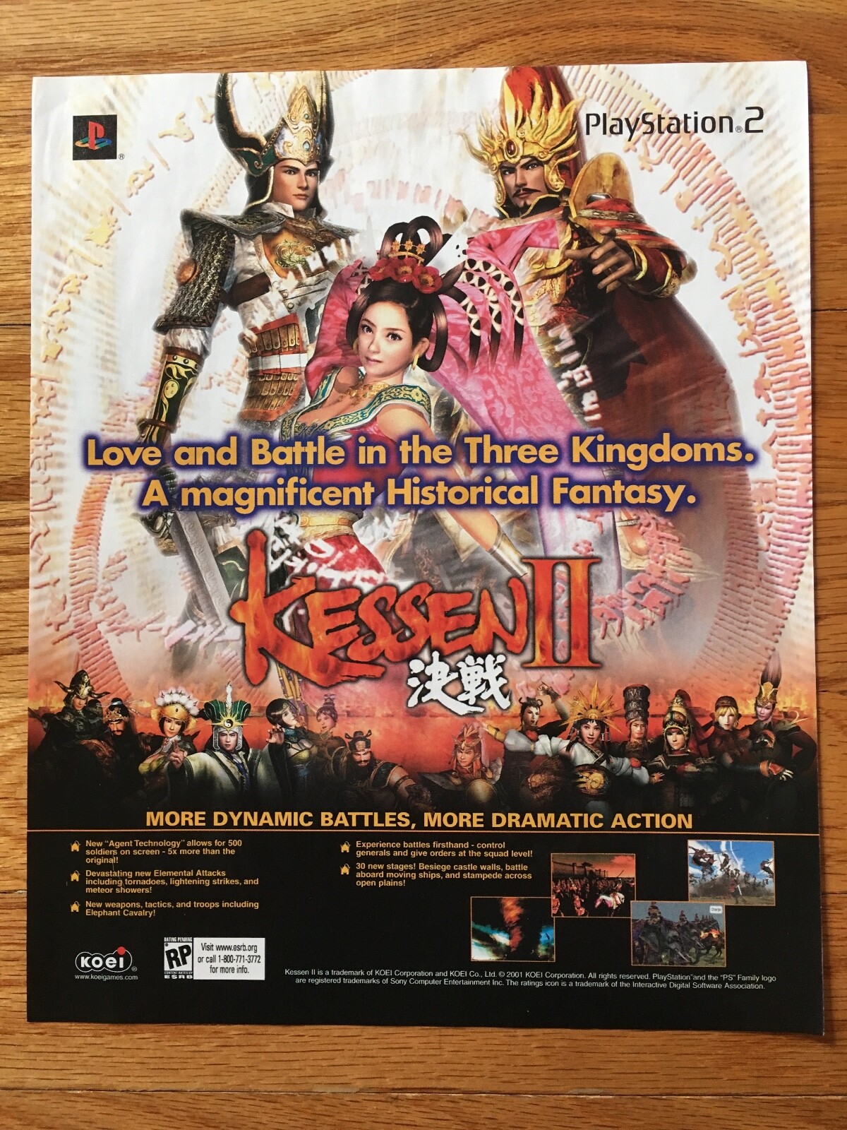 Kessen II 2 Playstation 2 PS2 Vintage Video Game Poster Ad Advert Art ...
