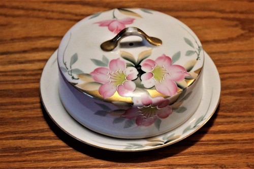 Vintage Noritake Azalea pattern round covered butter dish Red Mark | eBay