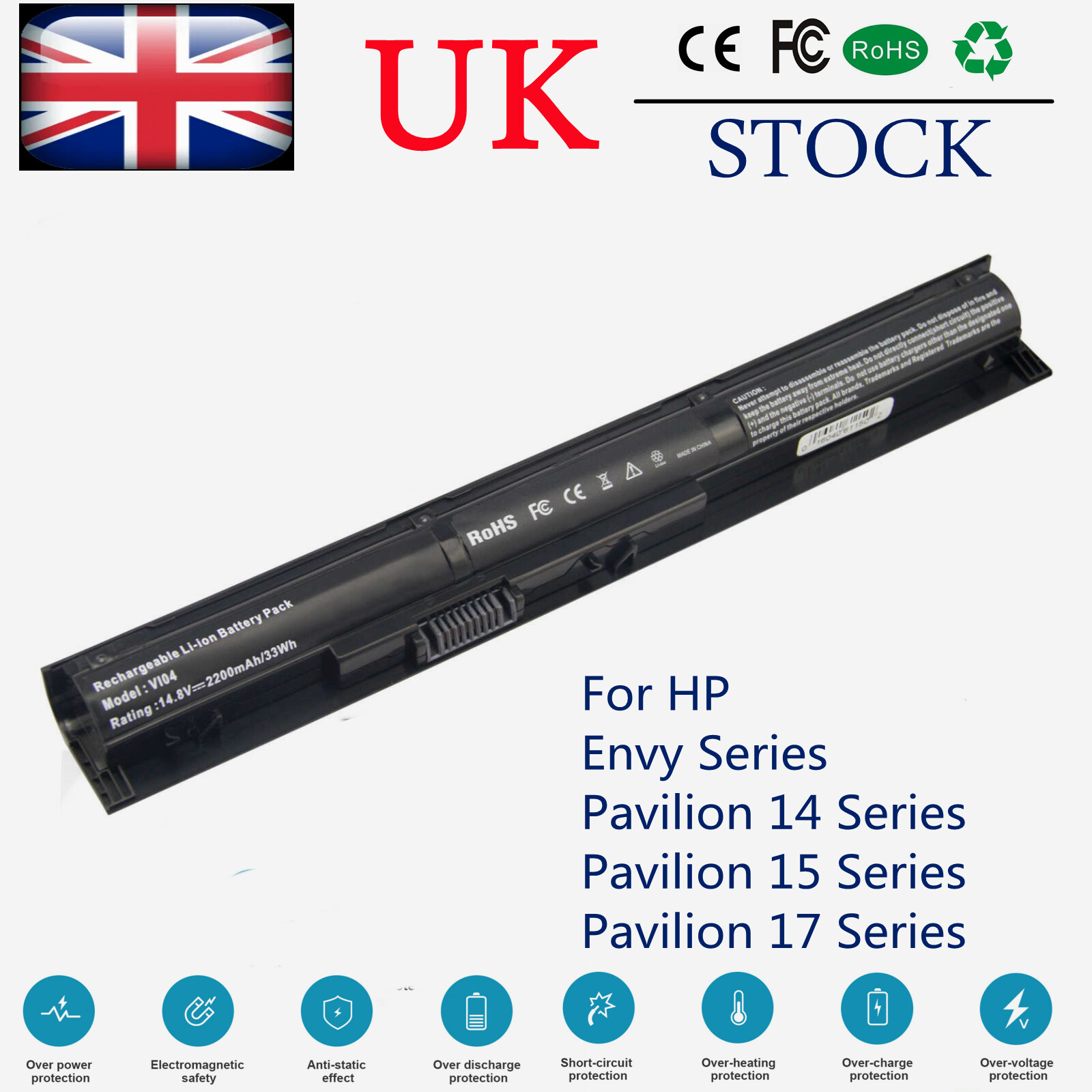 VI04 Battery for HP 756743-001 756744-001 756745-001 756478-421 V104 ...