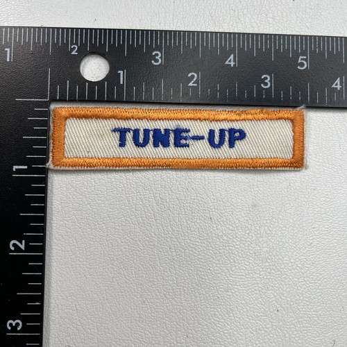 Vtg Orange On White TUNE-UP Car Auto Mechanic Tab Patch 00V5 | eBay