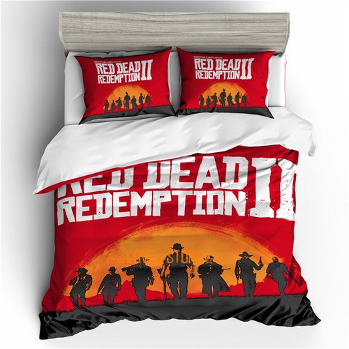 Single/Double/Queen/King Bed Quilt/Doona/Duvet Cover Set Red Dead ...