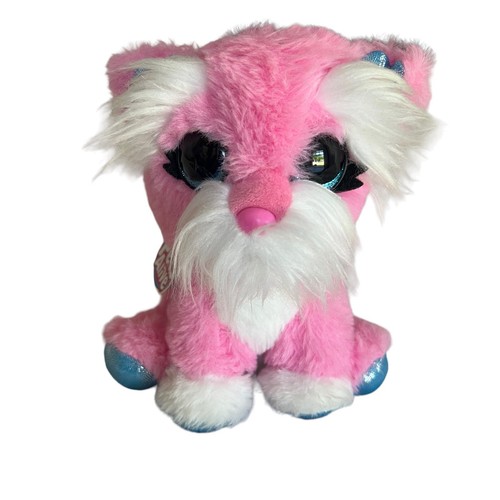 ZURU Pets Alive Shop Barking 7” Pink White Dog Glittery Eyes Plush ...