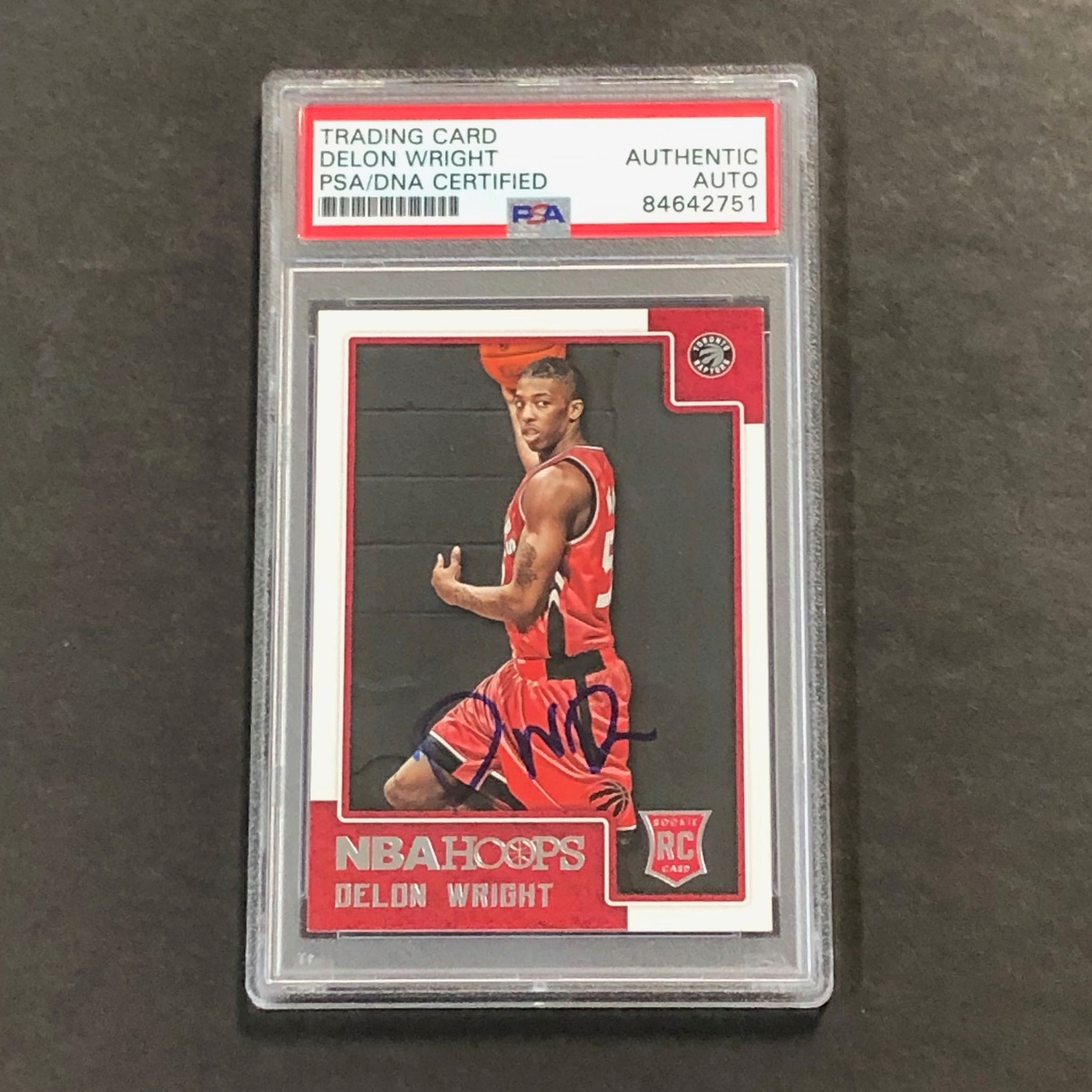 2015-16 NBA Hoops #292 Delon Wright Signed Card AUTO PSA Slabbed RC ...
