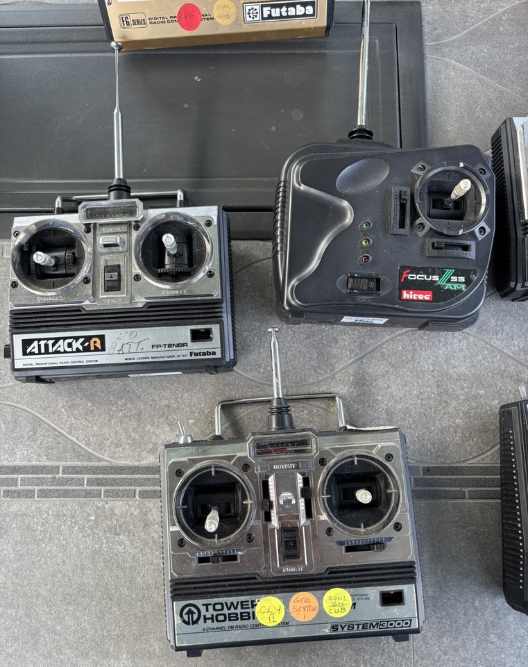 Lot of 9 Futaba, Hi Tec, Tower Hobbies RC Airplane Controllers PARTS ...