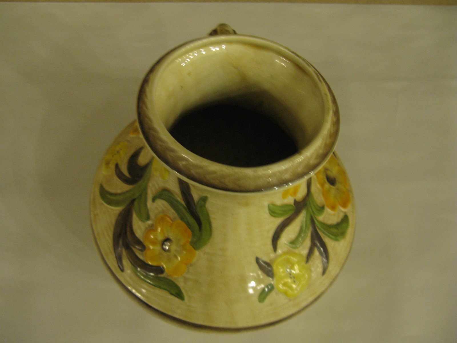 Unusual Vintage Retro H.J Wood Pottery Jacobean Hand Painted Handled ...