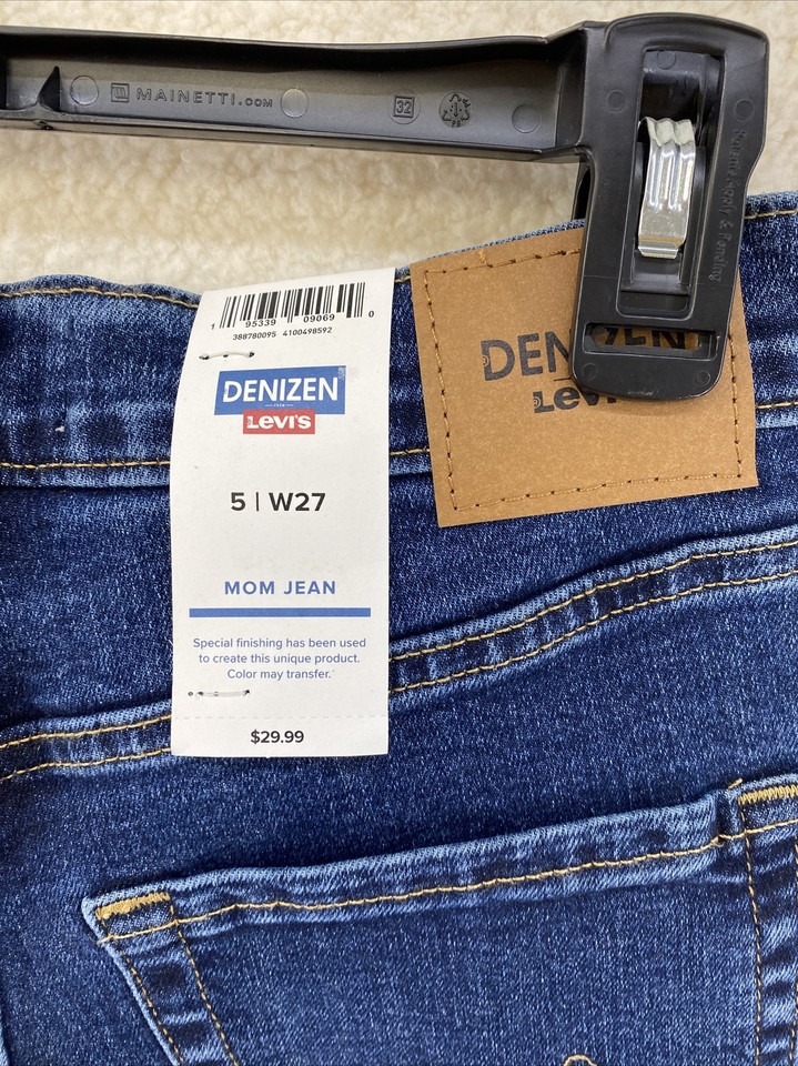 NEW Denizen Levi's Women's Dark Wash Distressed Mom Jeans Size 7 W27 | eBay