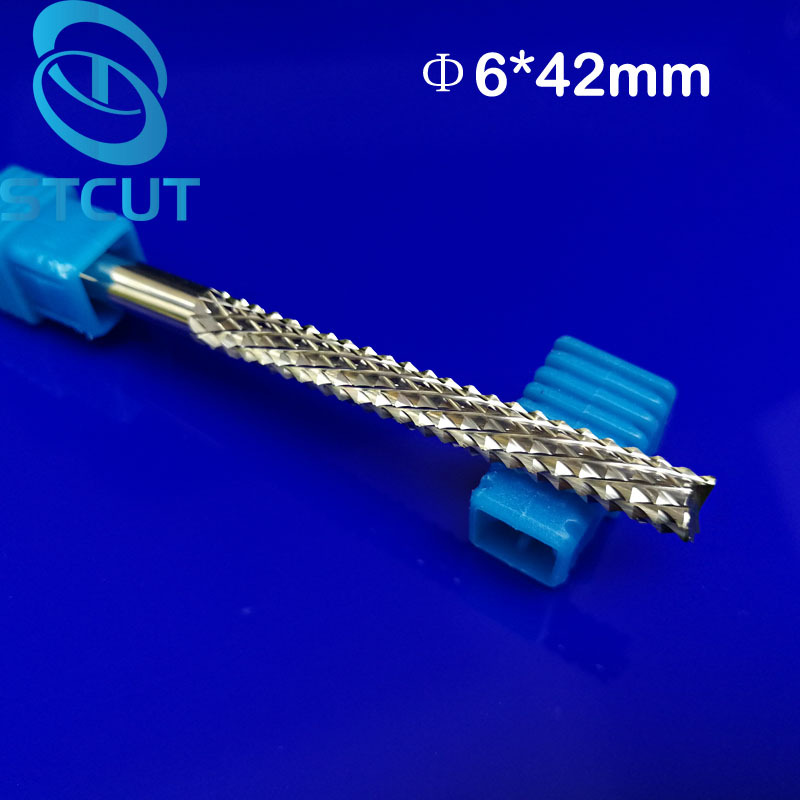 2pcs 6*42mm Corn Teeth End Mill Milling Cutter CNC Bits PCB HDF Fiber ...