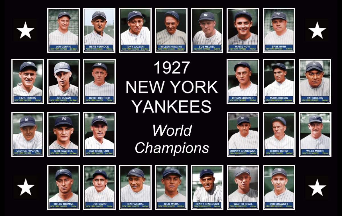 Yankee Fathers Day Gifts New York Yankees 1927 Murderer'S Row Lineup ...