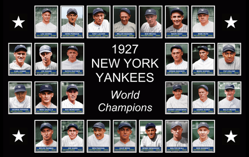 1927 NEW YORK YANKEES Team Photo POSTER Babe Ruth Lou Gehrig Murderers ...
