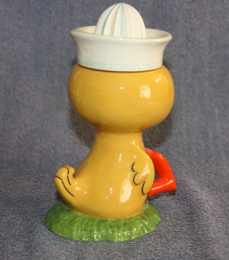 LIMITED EDITION FIGURAL REAMER/JUICER YELLOW DUCK WITH ORANGE FEET AND ...