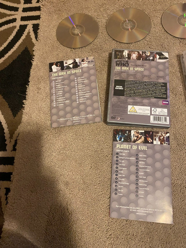 LOT OF 3 DOCTOR WHO THE TOM BAKER YEARS 1974-81 THE ARK IN SPACE DVDS ...