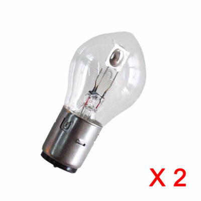 2x 35W S2 Bulb 12V Motorcycle ATV Scooter Moped Headlight BA20D Double ...