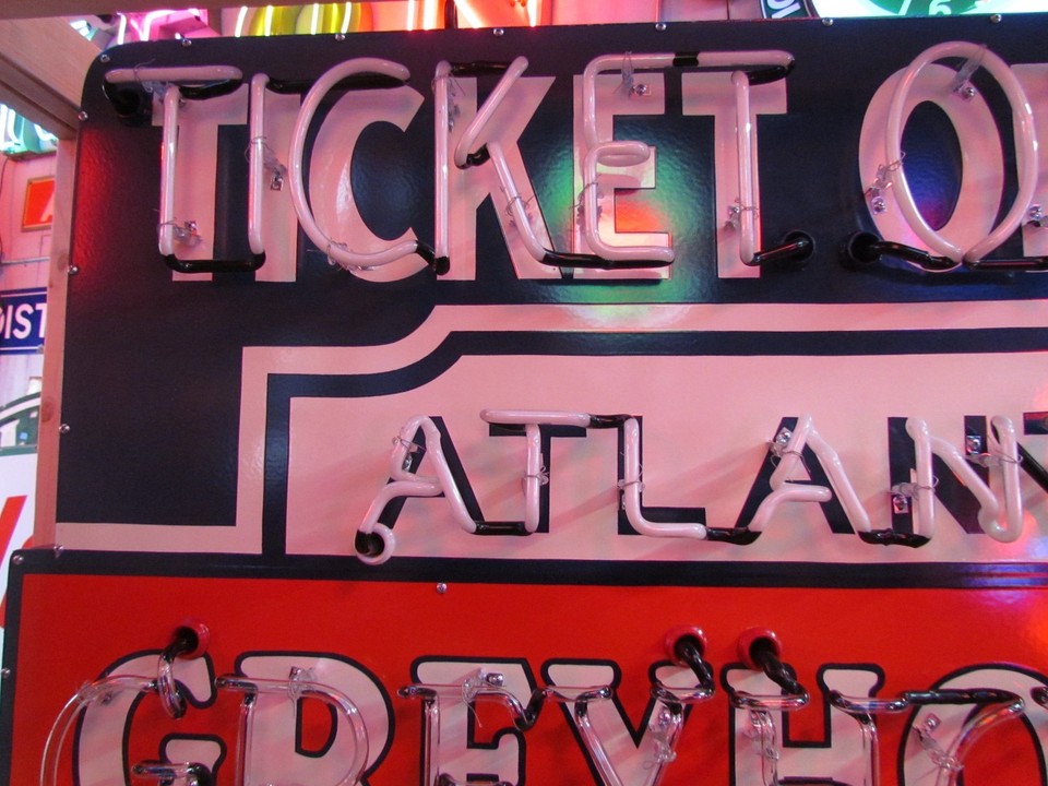 New Greyhound Ticket Office Porcelain Neon Sign 60 IN W x 72 IN H | eBay