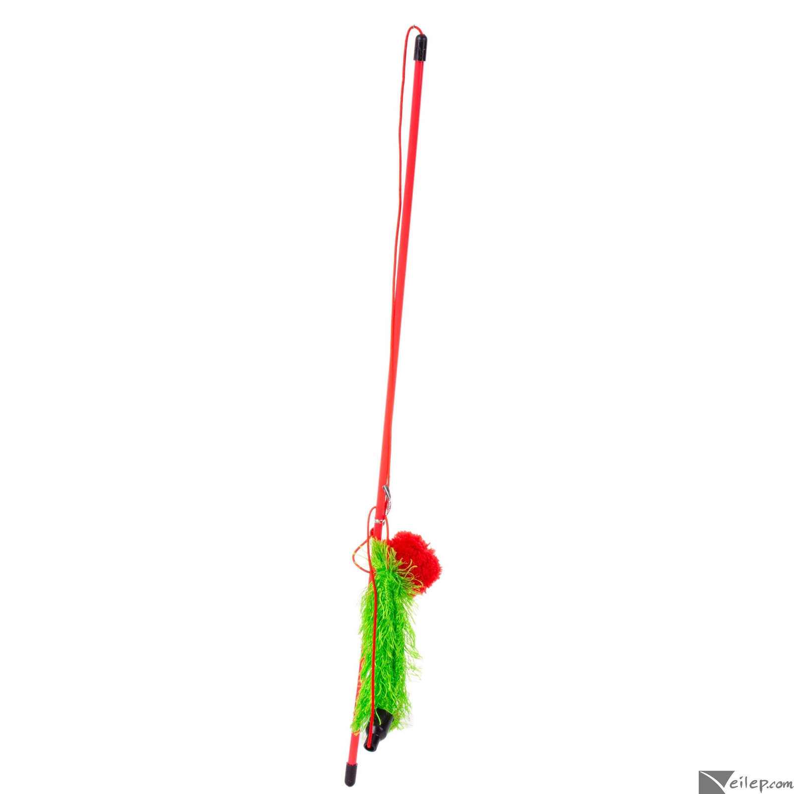 Kitty Cat Holiday Jingle Furry Stand with Pom-Pom 43" Teaser Wand Toy ...