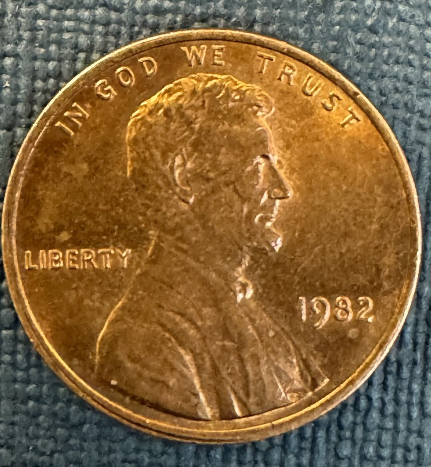 1982 Small Date, No Mint Mark, Transitional Copper Error Penny 3.056 ...