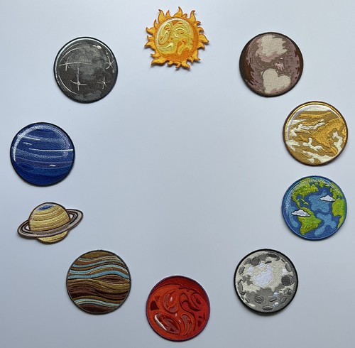 Planet Patches Space Themed Solar System Iron-On Patches 3in Choose ...