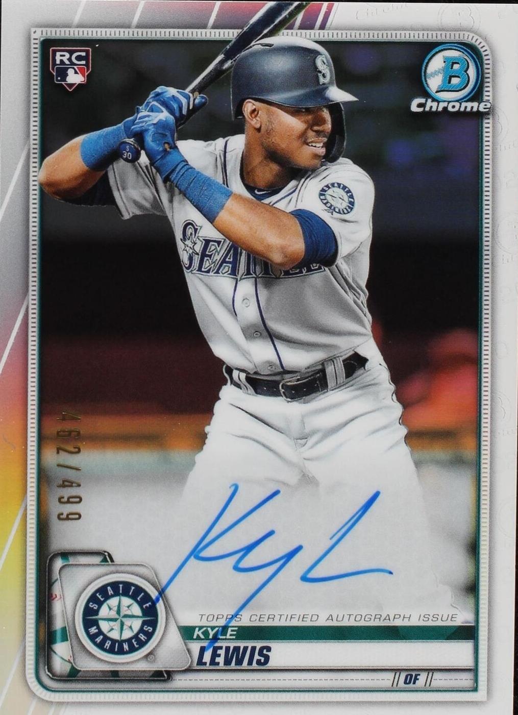 2020 Bowman - Chrome Rookie Autographs Kyle Lewis #CRA-KL Refractor ...