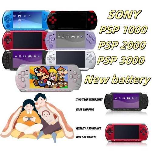 Sony PlayStation PSP 1000/2000/3000 Console with Charger/New Battery ...