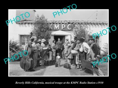 OLD LARGE HISTORIC PHOTO OF BEVERLY HILLS CALIFORNIA KMPC RADIO STATION ...