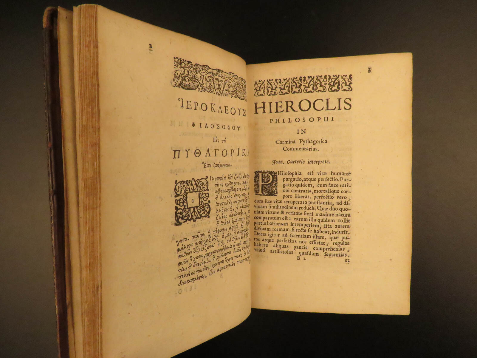 1673 GREEK Hierocles of Alexandria Golden Verses Pythagoras Philosophy ...