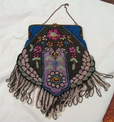 EXQUISITE ANTIQUE VICTORIAN BEADED PURSE. BELGIUM | eBay