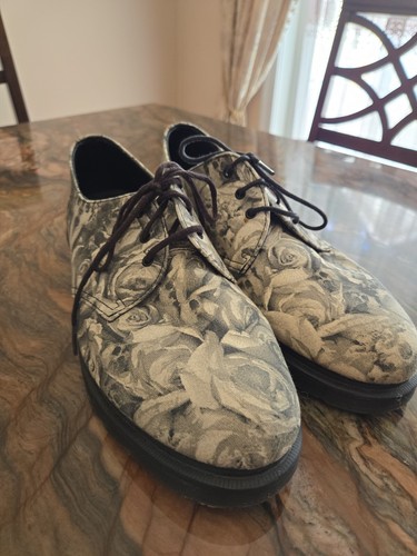 Dr. Martens Lester 1461 canvas shoes Men's 9 US Skull Floral Print Emo ...