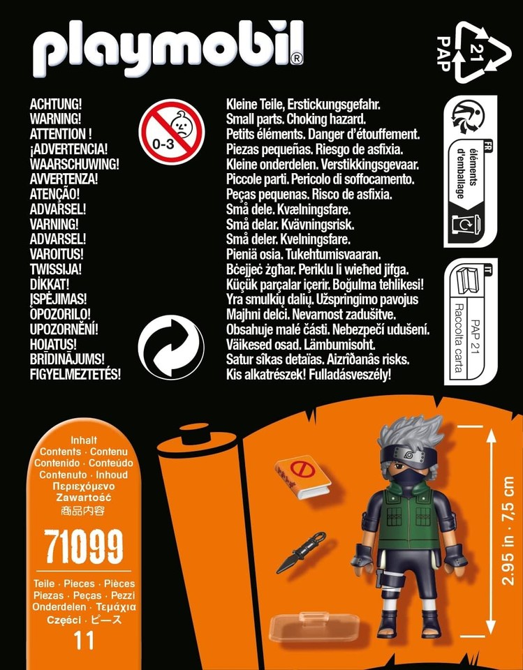 Playmobil 71099 Naruto: Kakashi Figure Set, Naruto Shippuden anime ...
