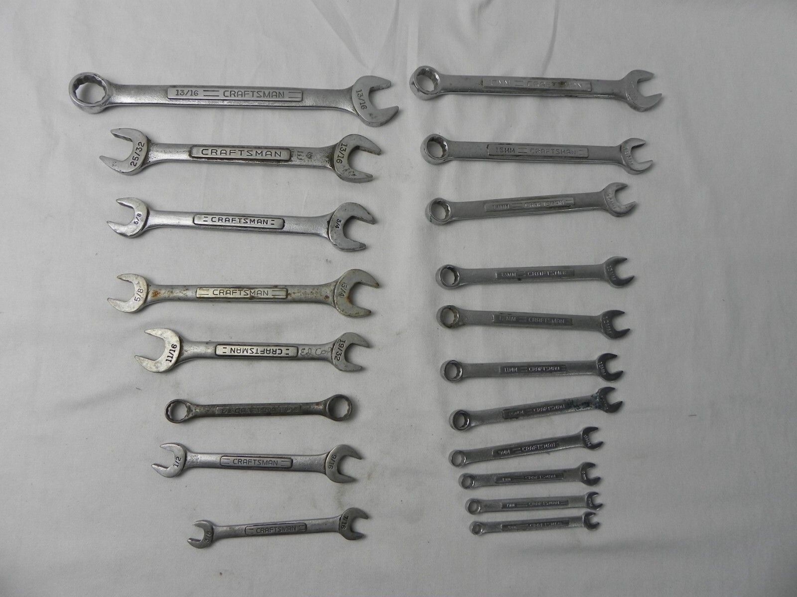 Vintage Craftsman Tools Lot of 8 SAE and 11 Metric Wrenches v and vv | eBay
