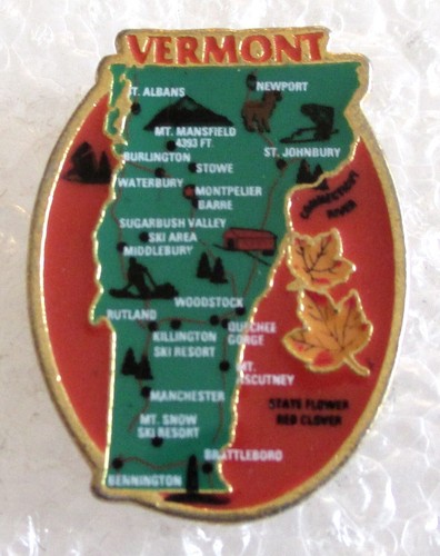 State of Vermont Tourist Travel Souvenir Collector Map Pin | eBay