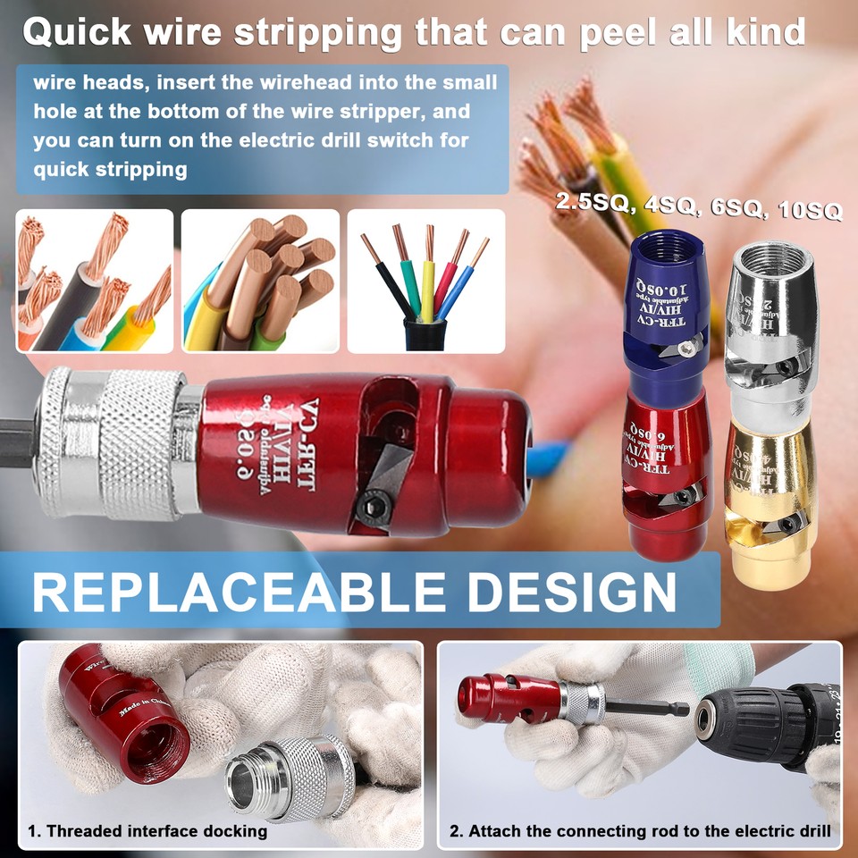 Wire Stripper Cable Peeling Stripper Practical Rotary Stripping Tool ...