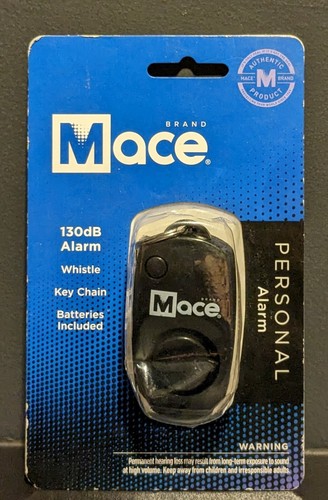 Mace Personal Alarm 3" Black Button-Press 130dB Key-Ring Integrated ...