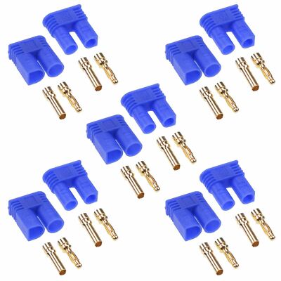 5 Pairs EC2 Gold Bullet Male + Female Connectors Lipo Battery | eBay UK