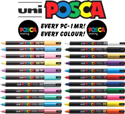 Uni Posca PC-1MR Ultra Fine Paint Marker Pens - Every Colour - Buy 4 ...
