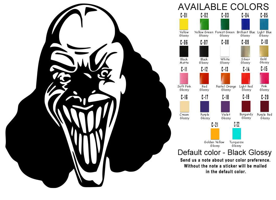 Scary Clowns Vinyl Decal Sticker Car Window Art Wall Laptop Horror Film ...