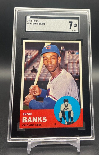 ERNIE BANKS - 1963 Topps #380 Graded SGC 7 Near Mint - HOF Mr. Cub | eBay