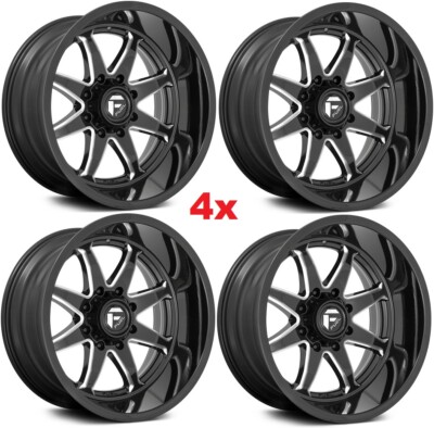22 FUEL HAMMER WHEELS GLOSS BLACK MILLED RIMS 22X10 FORCE | eBay