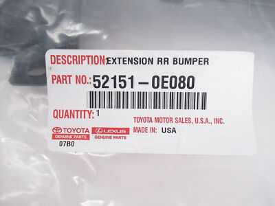 Genuine OEM Toyota 52151-0E080 Rear Bumper Lower Extension 2017-2019 ...