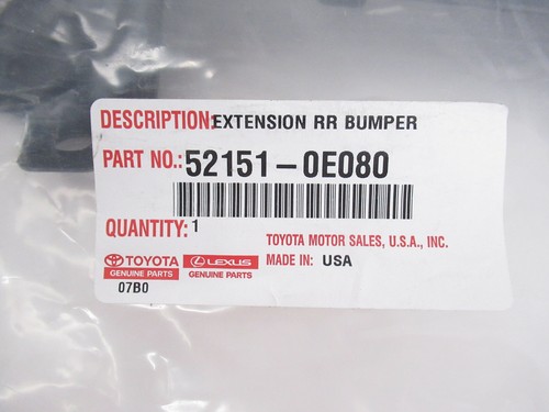 Genuine OEM Toyota 52151-0E080 Rear Bumper Lower Extension 2017-2019 ...
