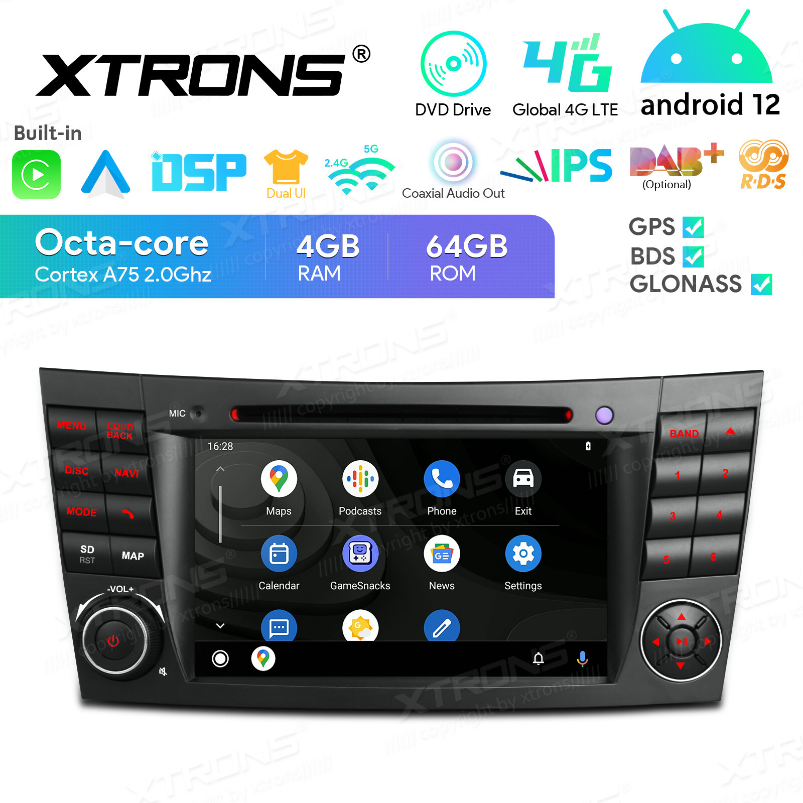 Android 12 8Core Car Stereo DVD Radio GPS For Mercedes Benz E-W211 E350 ...