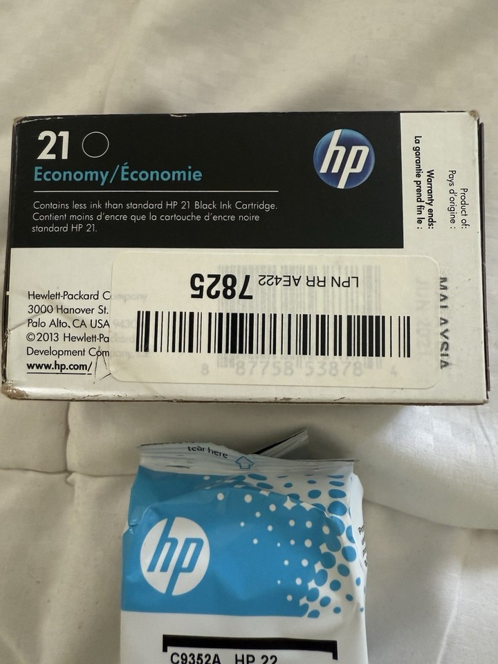 (Lot 2) HP 21 & 22 Tri-Color and Black Printer Ink COMBO | eBay
