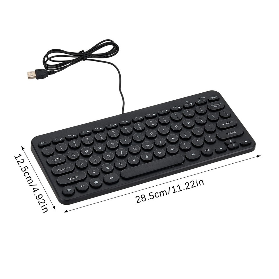 Mini USB Slim Wired 78 Keys Small Super Thin Compact Keyboard For ...