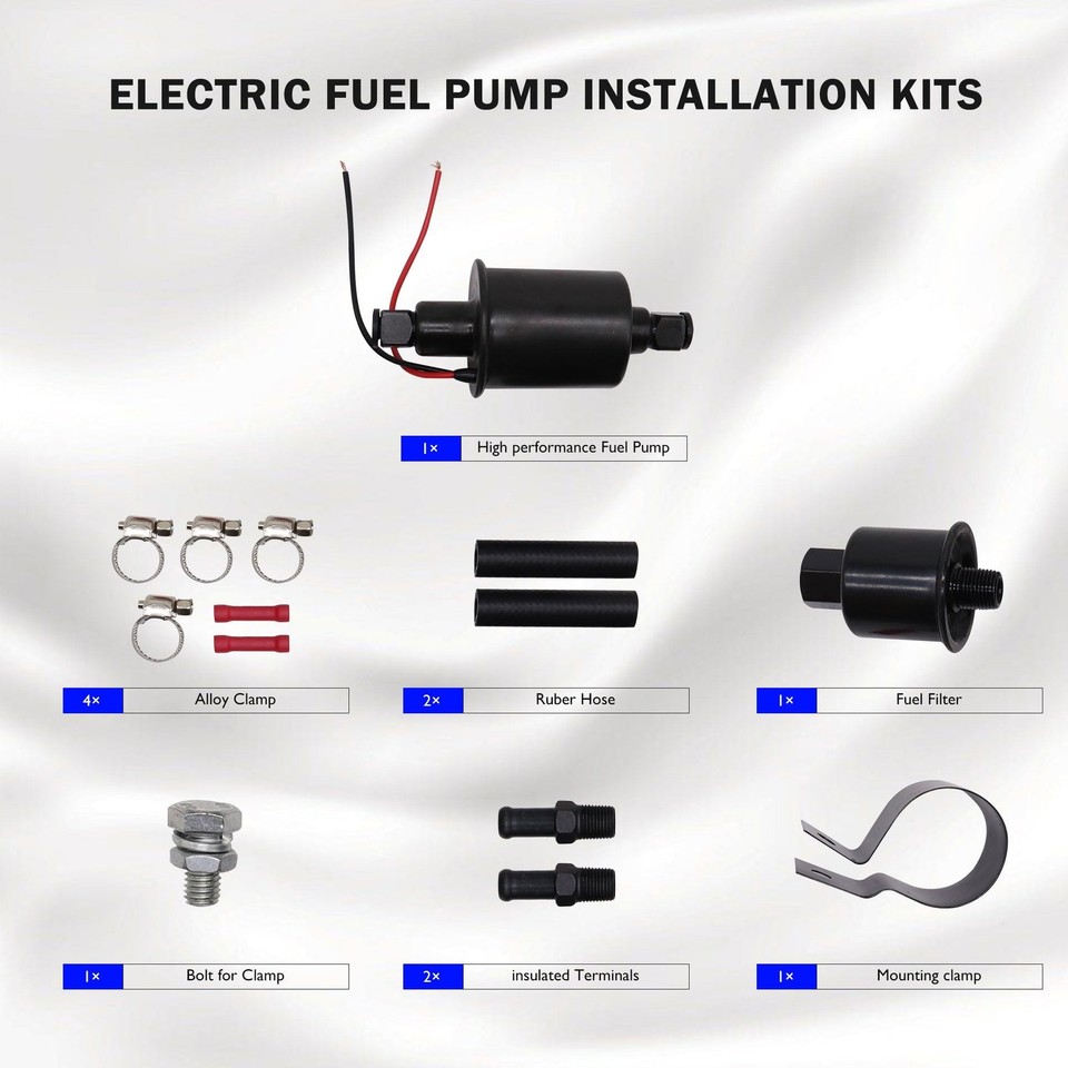 E8012S Universal Electric Fuel Pump 12V 5-9 PSI Inline External Low ...