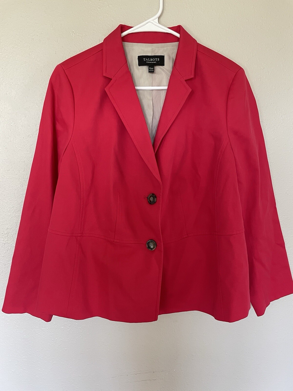 Talbots Blazer 14 Petite Red Buttons Office Career Pr… - Gem
