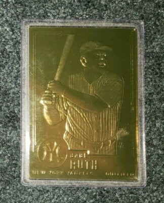 BABE RUTH 1996 DANBURY MINT 22KT GOLD CARD FACTORY SEALED NEW YORK ...