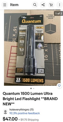 Quantum 1500 Lumen Ultra Bright Led Flashlight New charity Eleven Gold ...