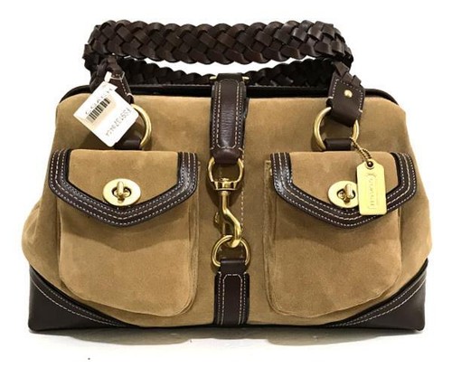 NWT COACH DAPHNE CAMEL SUEDE LEATHER DOCTOR TOTE BAG PURSE SATCHEL RARE ...