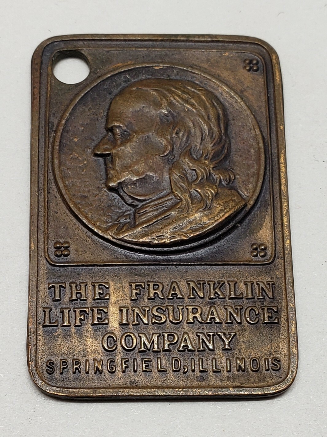 THE FRANKLIN LIFE INSURANCE CO. SPRINGFIELD ILLINOIS BRASS VERY EARLY ...