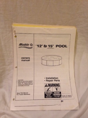 Muskin Pool Filter Sweeper And More Owners Manual Swimming | eBay