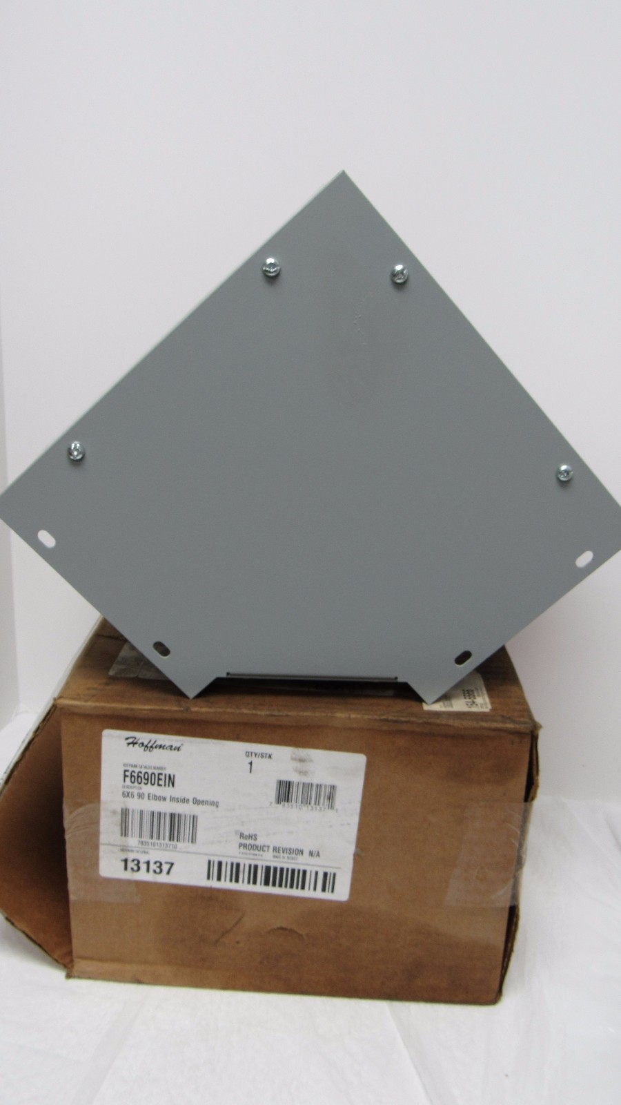 Hoffman Type 1 90 Degree 6x6 Elbow Inside Wireway Enclosure F6690EIN ...